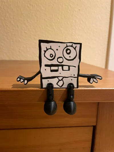 Easy print - Flexi Sitting DoodleBob - Free 3D Print Model - MakerWorld