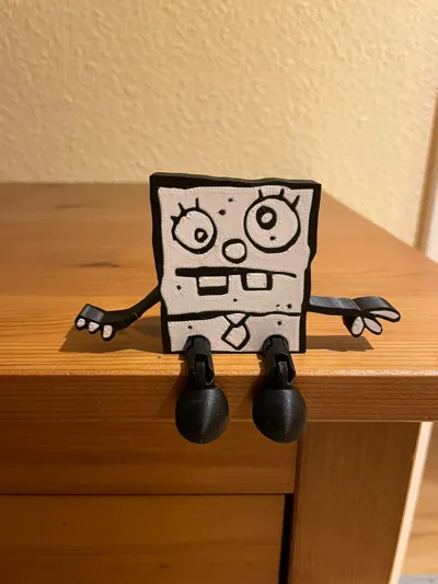 Easy print - Flexi Sitting DoodleBob - Free 3D Print Model - MakerWorld