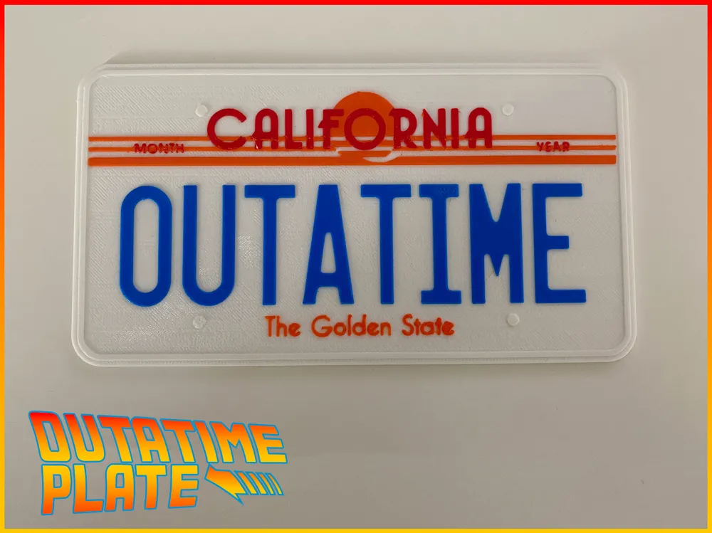 Back to the future - License plates (2 versions) - Free 3D Print Model ...