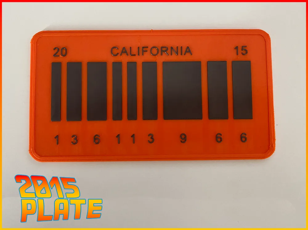 Back to the future - License plates (2 versions) - Free 3D Print Model ...
