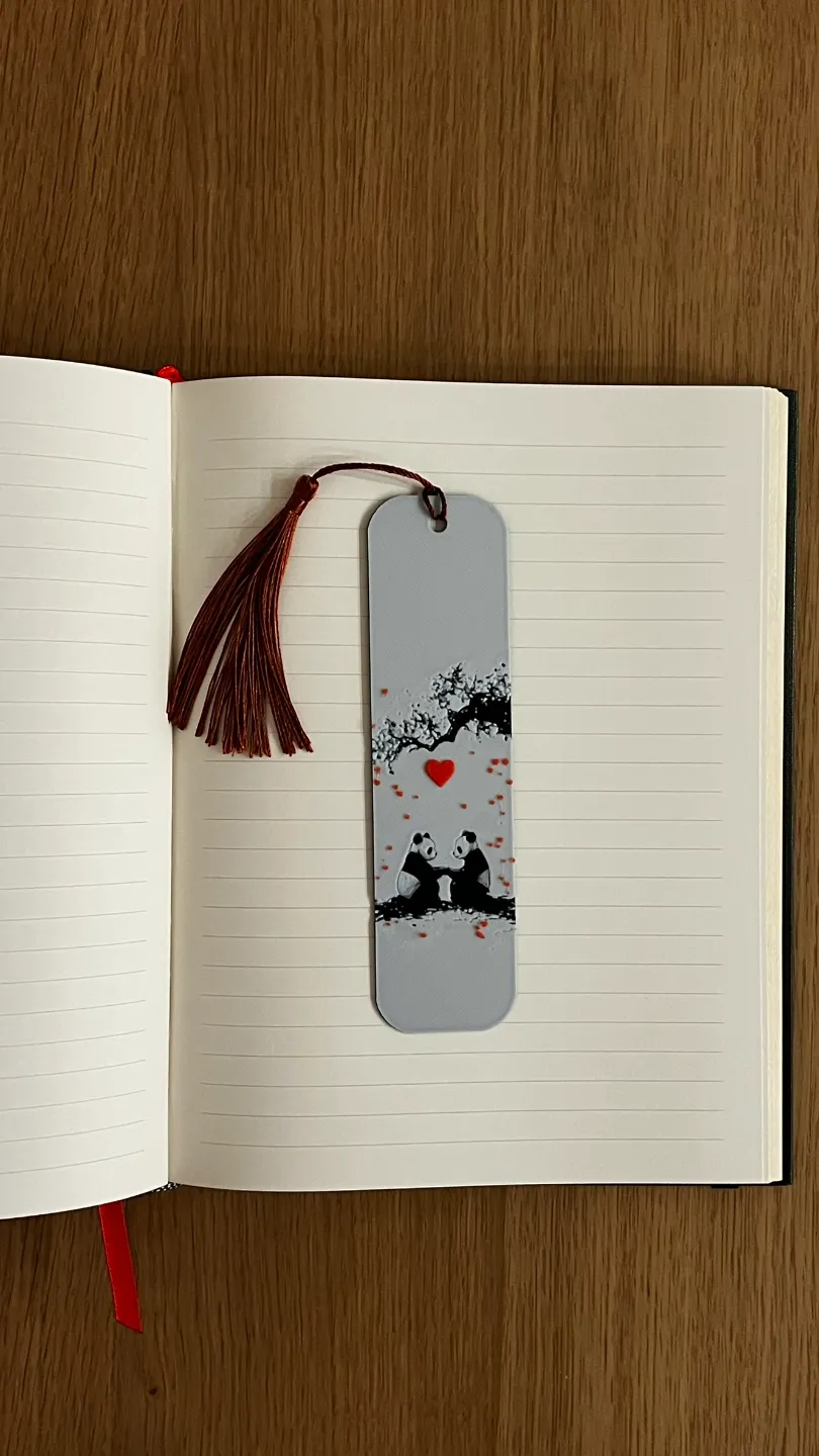 Cute Panda Bookmark for Valentines Day Gift - Free 3D Print Model ...