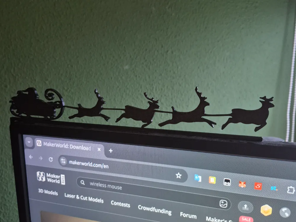 Christmas Santa Claus Monitor/Doorframe Decoration - Free 3D Print ...