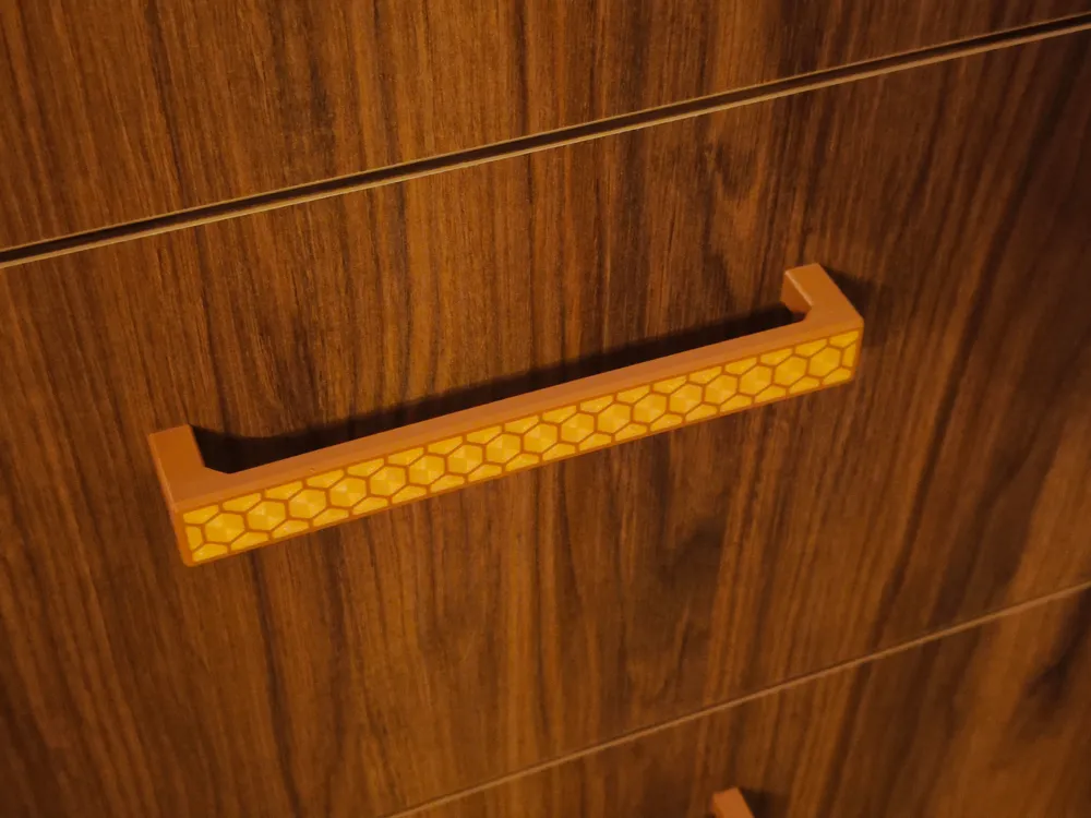 Drawer handle - honey pattern (192 mm). by Wojciech Kawa - MakerWorld