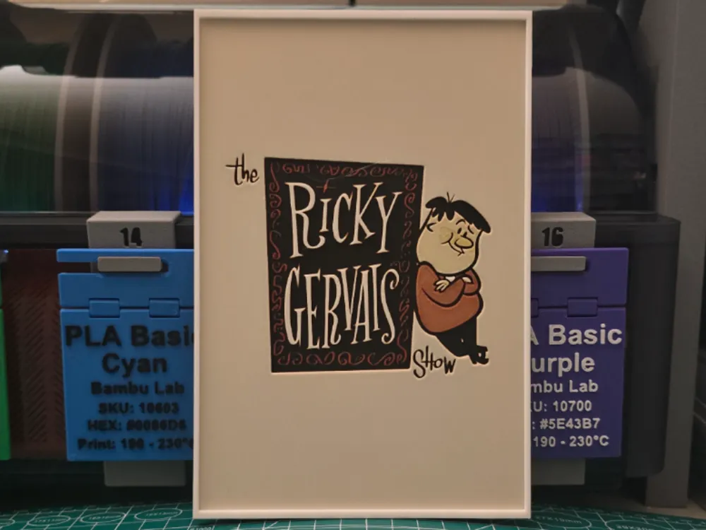 The Ricky Gervais Show Poster - Hueforge Art by Lumpy3D - MakerWorld
