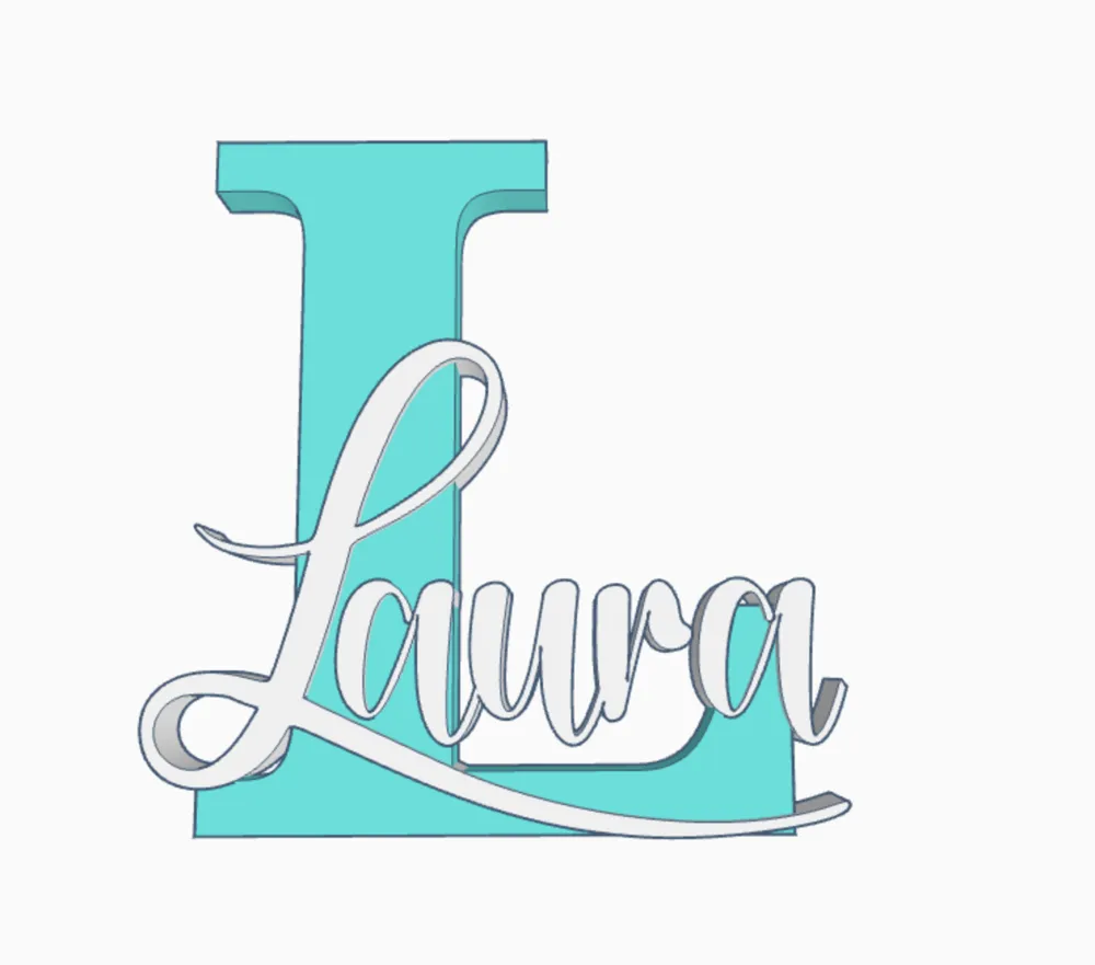 LAURA Name Ornament Initial Nameplate Sign by meetoo333 MakerWorld ...