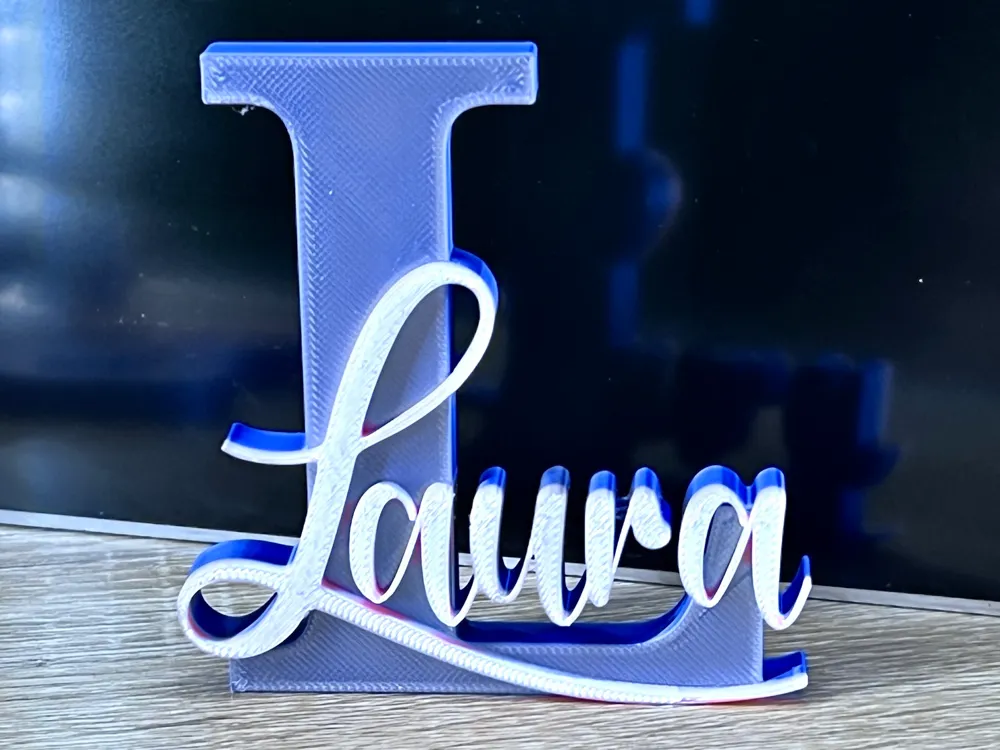 LAURA Name Ornament Initial Nameplate Sign by meetoo333 MakerWorld ...