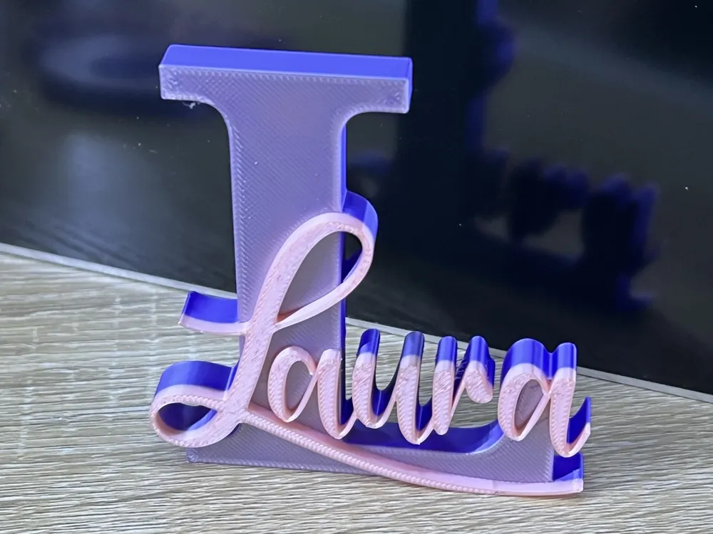 LAURA Name Ornament Initial Nameplate Sign - Free 3D Print Model ...