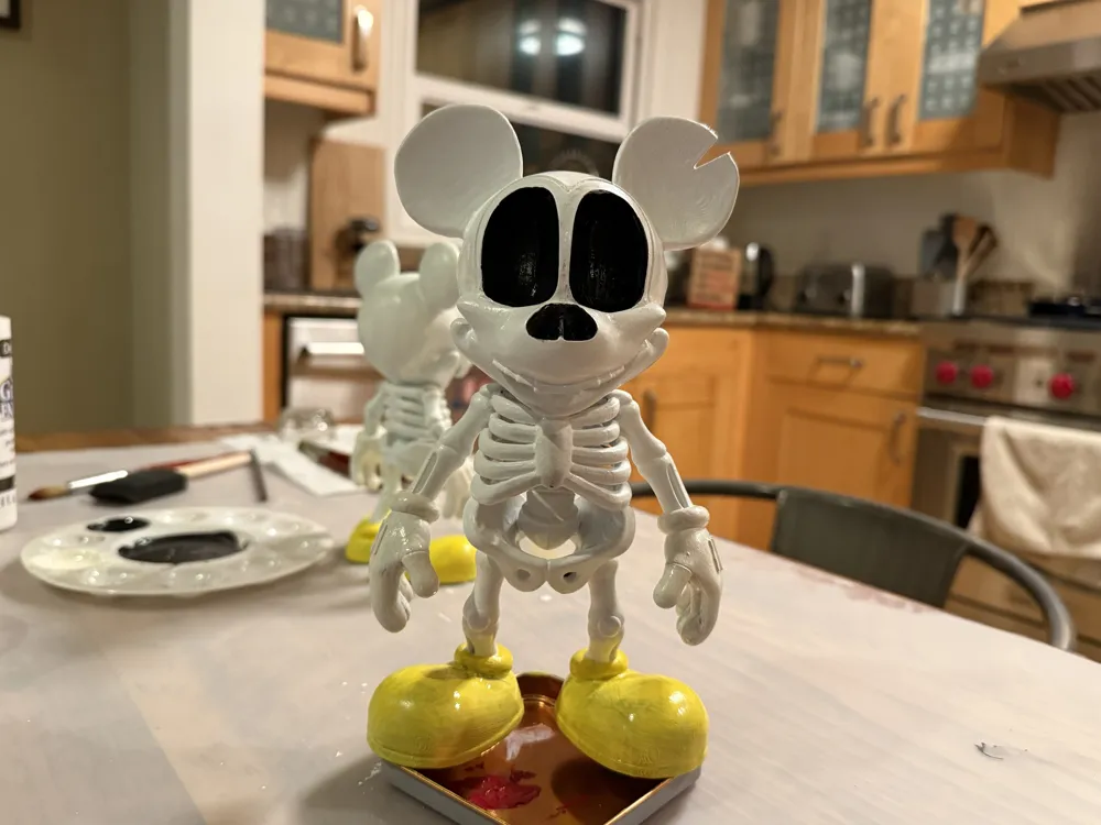 Mickey Mouse Skeleton w/ Skull - Free 3D Print Model - MakerWorld