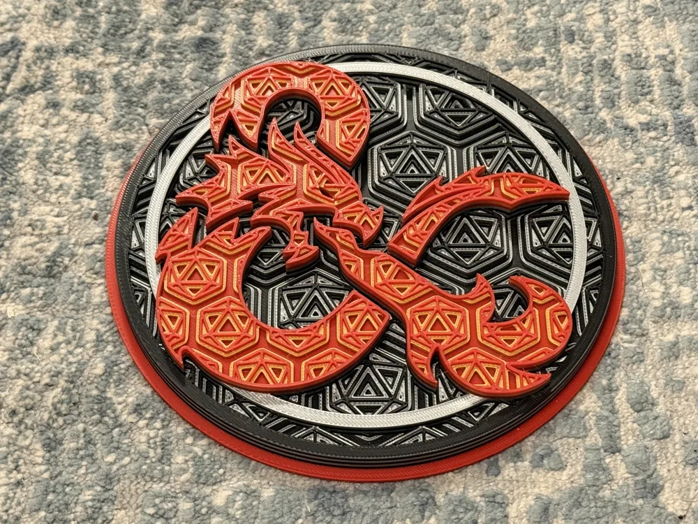 Dungeons and Dragons Dimensional Mosaic with D20 - Free 3D Print Model ...
