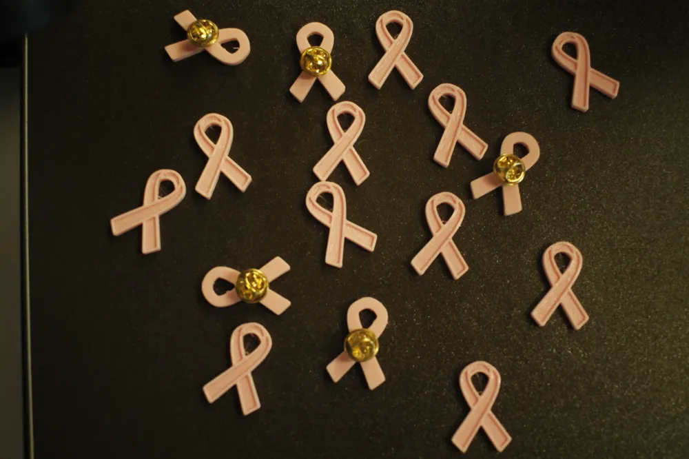 Breast cancer ribbon pin ( pink ribbon pin ) by makerhek - MakerWorld