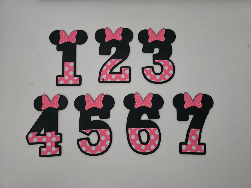 Minnie Mouse Cute Birthday Number Cake Topper 1-7 by 3Devil MakerWorld ...