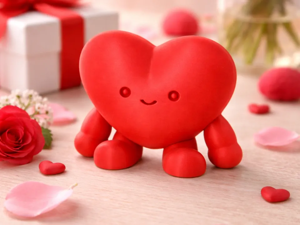 Valentine´s Heart Standing Buddy - Free 3D Print Model - MakerWorld