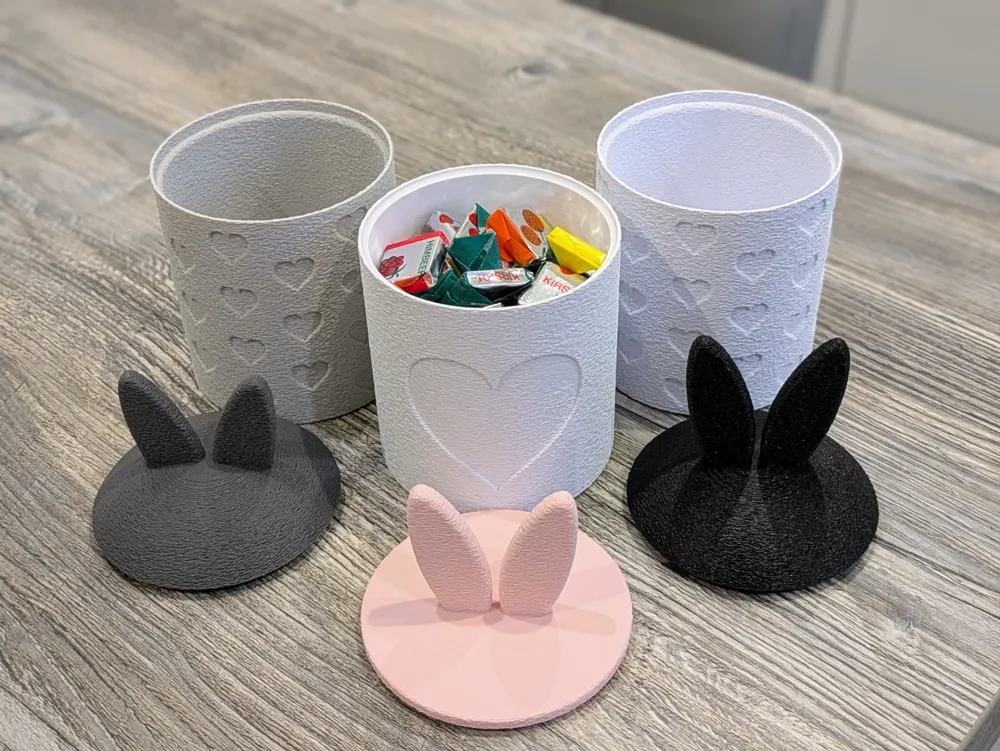 Modern Bunny Ear Jar with lid by lov3d - MakerWorld