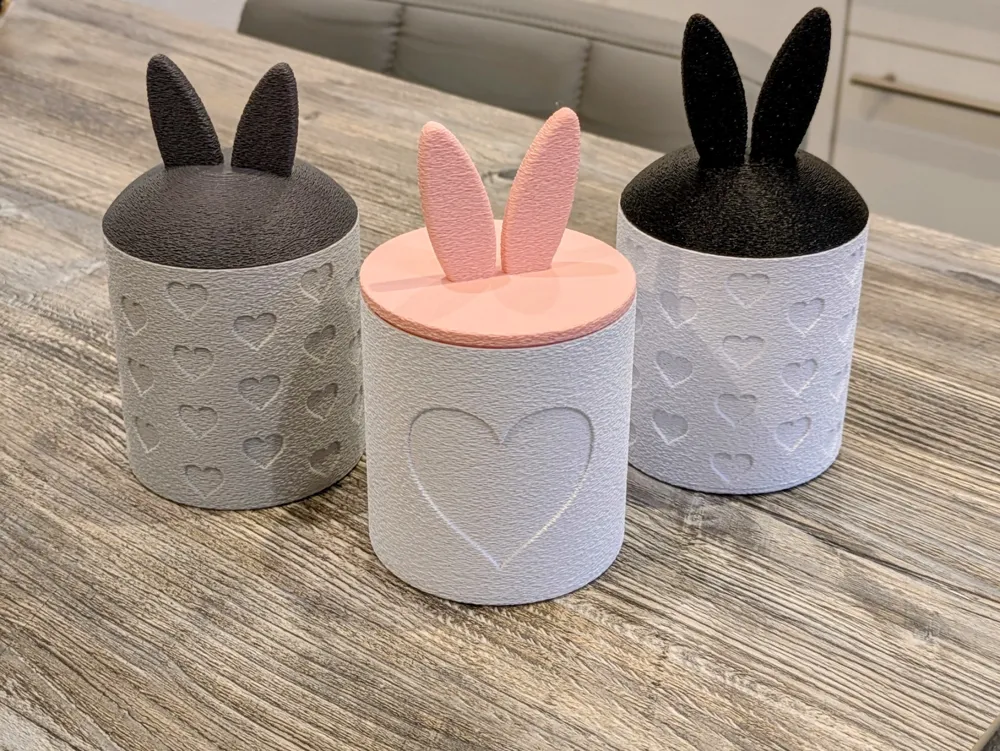 Modern Bunny Ear Jar with lid by lov3d - MakerWorld