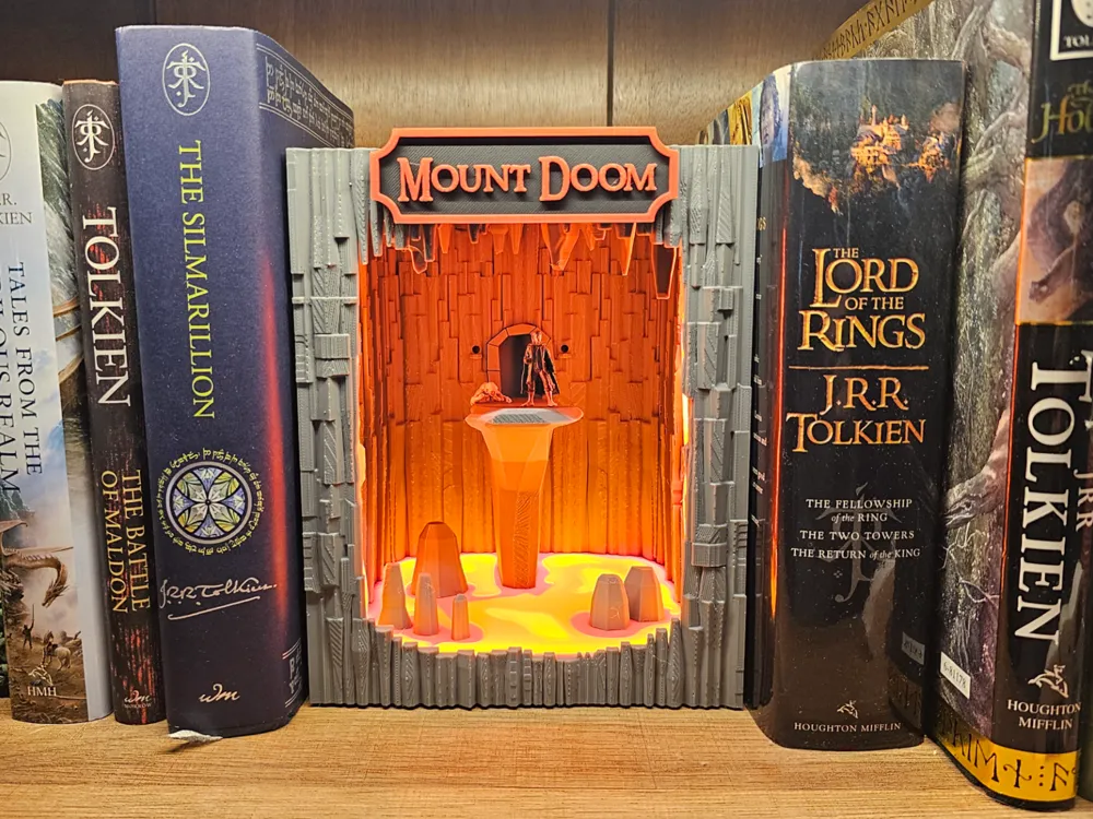 Lord of the Rings Mount Doom Book Nook - Free 3D Print Model - MakerWorld