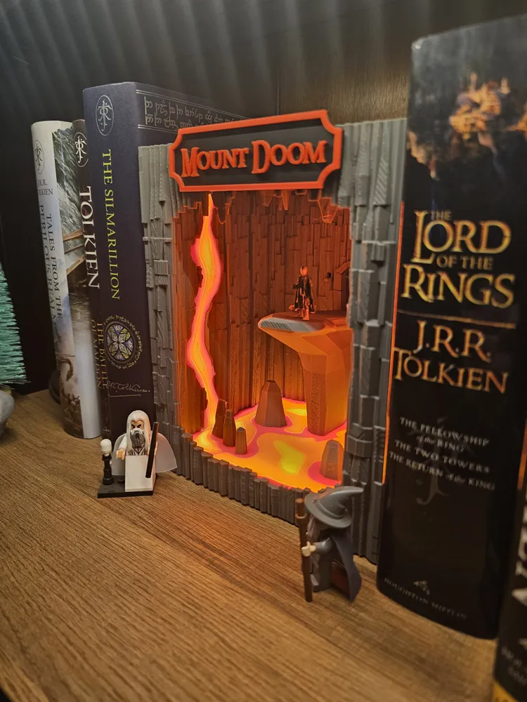 Lord of the Rings Mount Doom Book Nook - Free 3D Print Model - MakerWorld