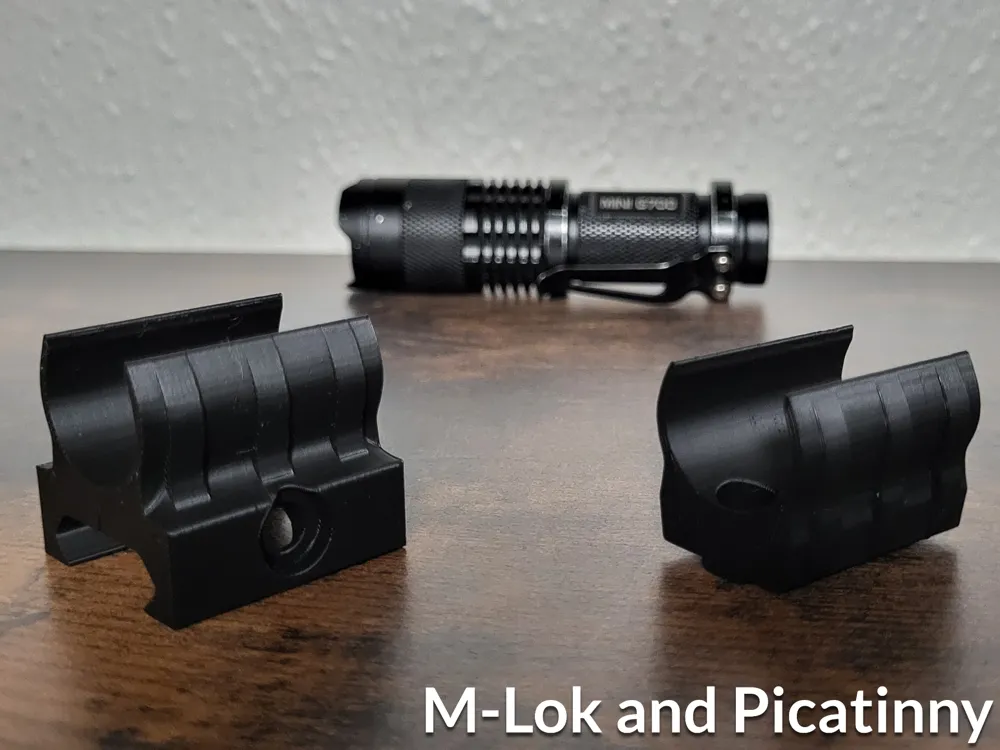 Flashlight Mount - M-Lok and Picatinny - Free 3D Print Model - MakerWorld