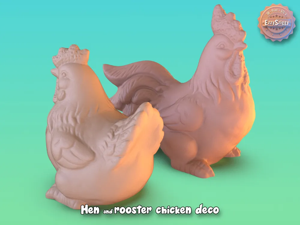 Hen and Rooster Chicken Set B by EzzySziggy MakerWorld: Download Free ...