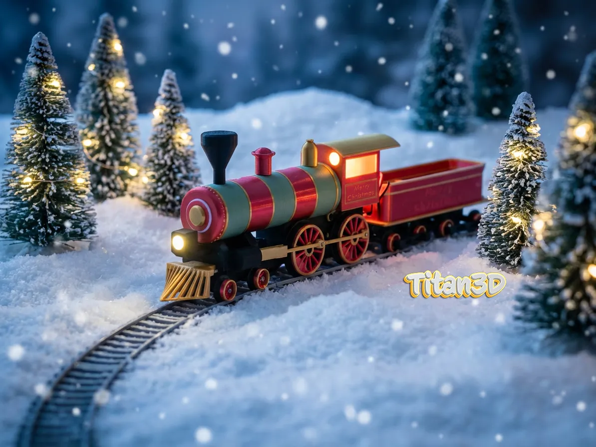 CyberBrick Christmas Train Moving Model - Free 3D Print Model - MakerWorld