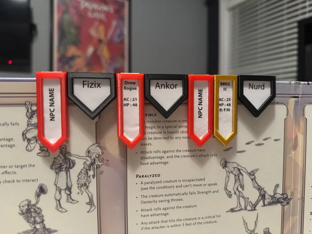 TTRPG / D&D Initiative Trackers for DM Screen - Free 3D Print Model ...