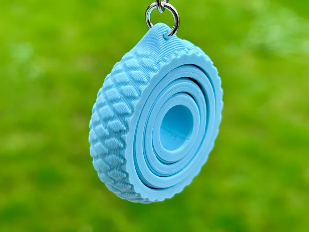 Gyro Fidget Keychain – Smooth, Knurled & Grooved by Martin MakerWorld ...