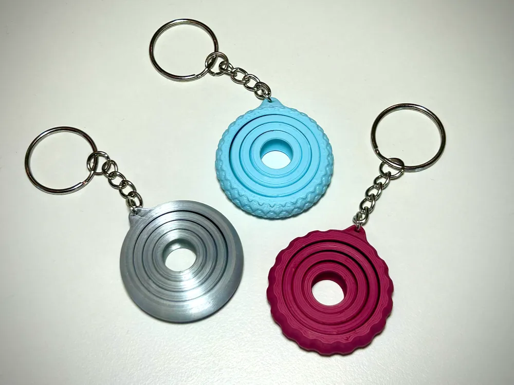 Gyro Fidget Keychain – Smooth, Knurled & Grooved by Martin MakerWorld ...