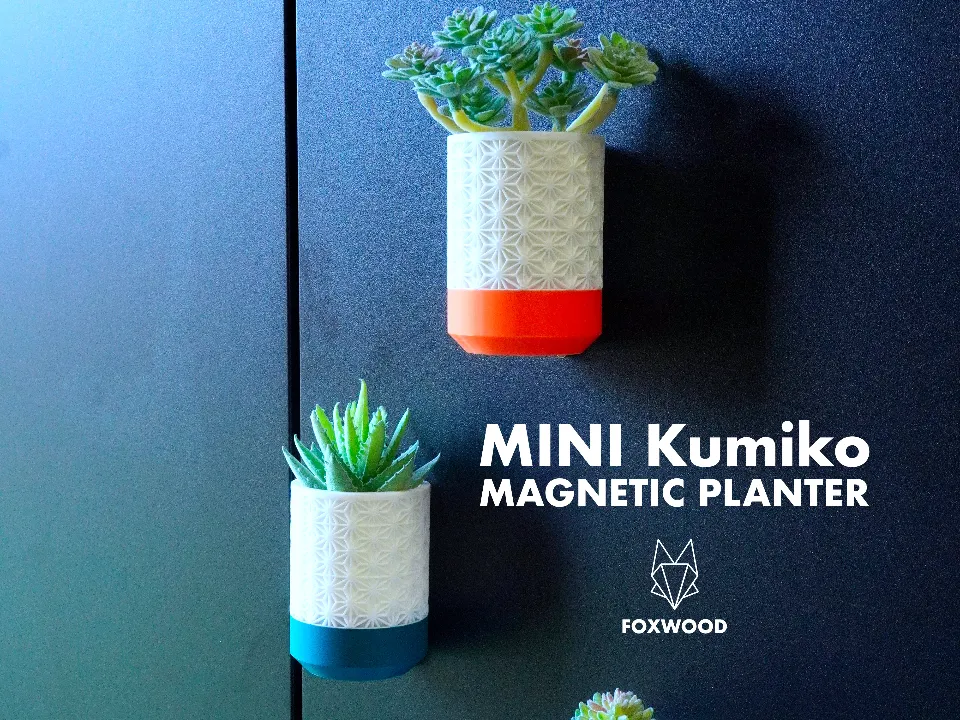 Mini Kumiko Magnetic Planter - Foxwood - Free 3D Print Model - MakerWorld