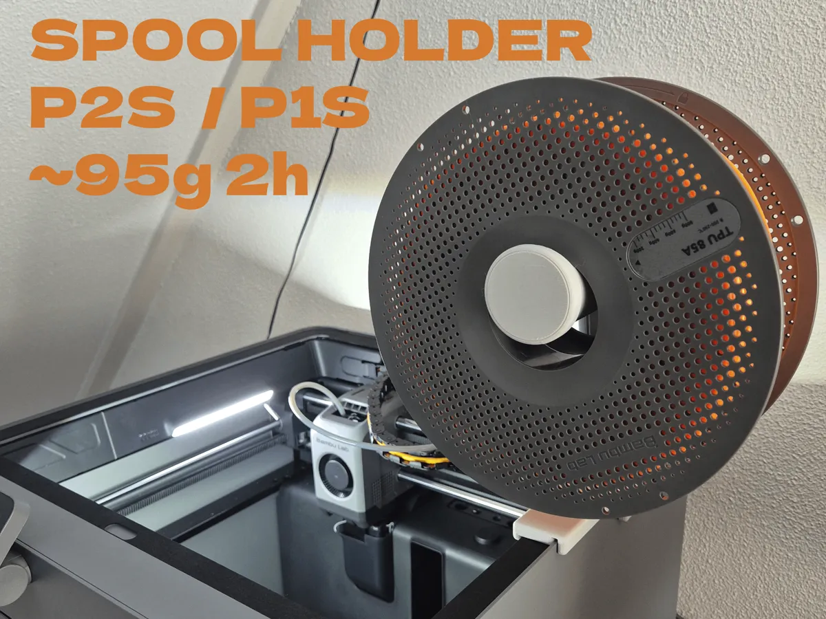 P2S / P1S / X2D Top Spool Holder TPU - Free 3D Print Model - MakerWorld