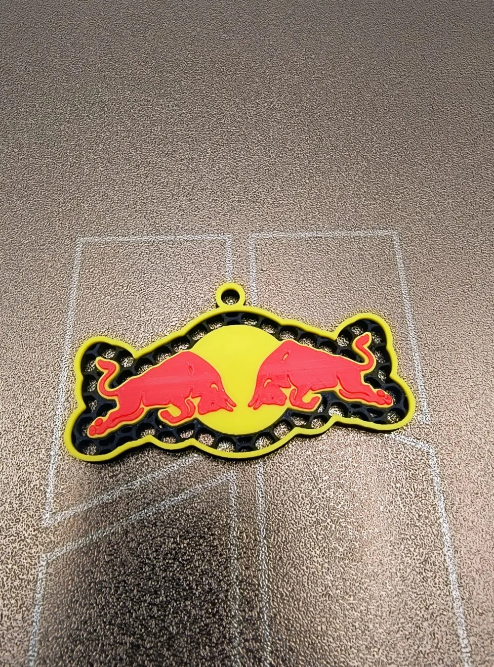 Red Bull logo Honeycomb keychain - Free 3D Print Model - MakerWorld