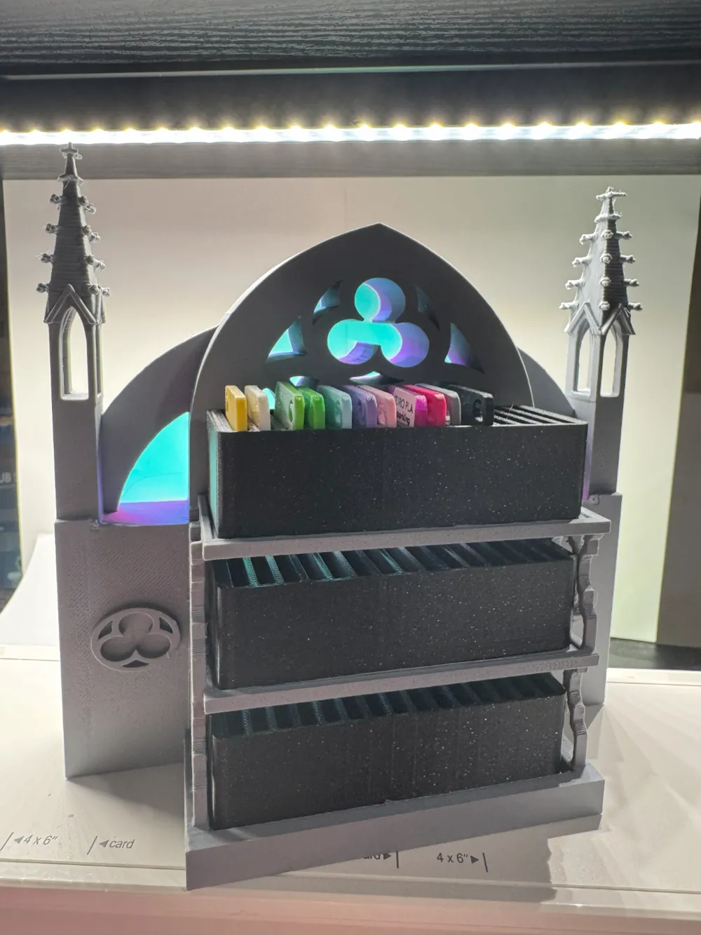 Gothic Cathedral Themed Swatch Shelf by KatsKradle3d MakerWorld: Download Free 3D Models