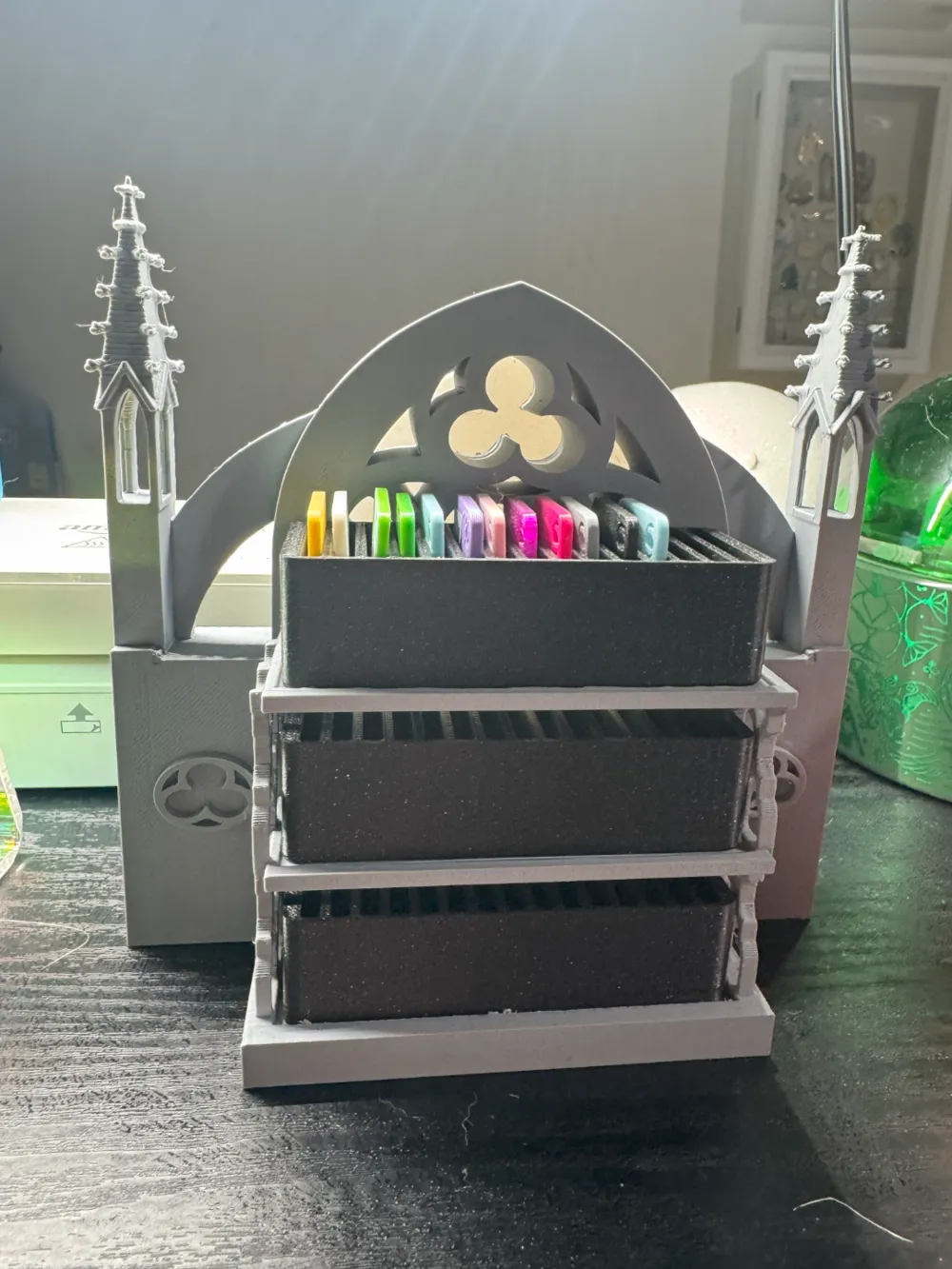 Gothic Cathedral Themed Swatch Shelf by KatsKradle3d - MakerWorld
