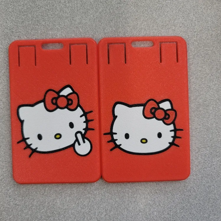 Hello Kitty ID /badge holder 4 different design - Free 3D Print Model ...