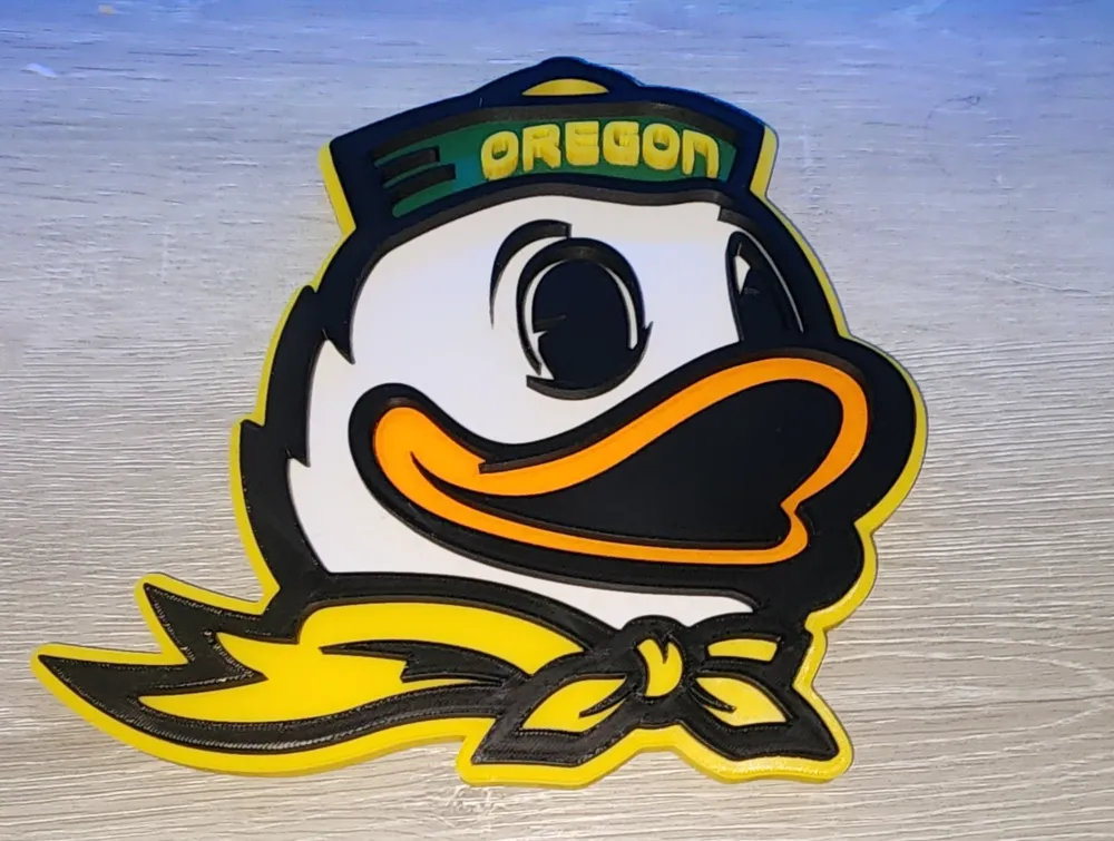 Oregon Duck Logo Plaque by Striking3D MakerWorld: Download Free 3D Models
