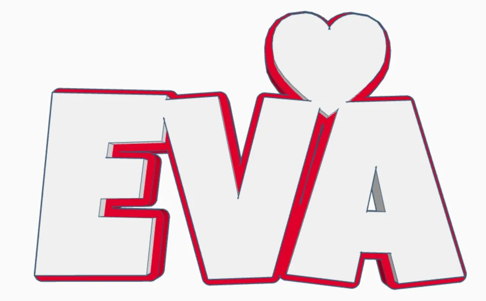 EVA keychain Ewa name nametag namedesign key tag by meetoo333 - MakerWorld
