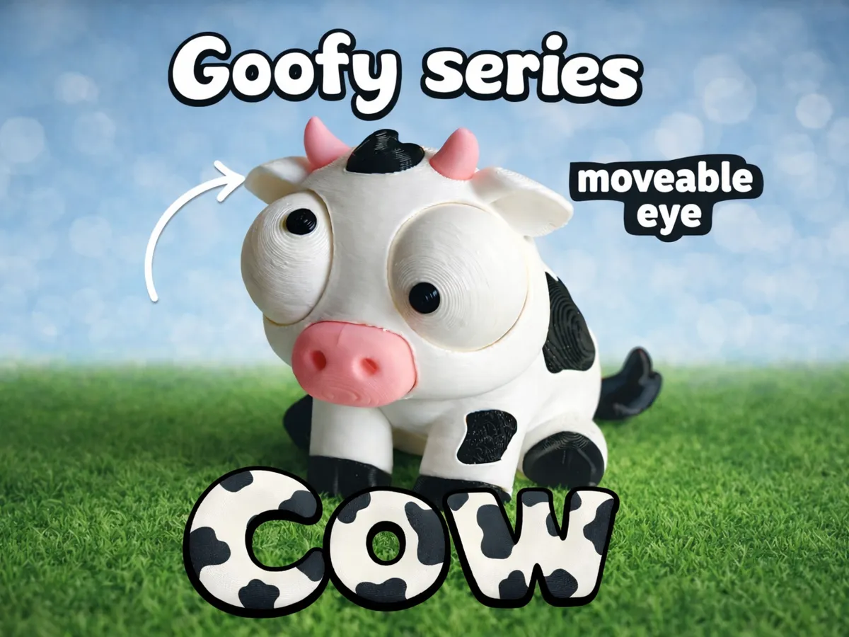 Goofy series – COW Movable Eyes NOAMS - Free 3D Print Model - MakerWorld