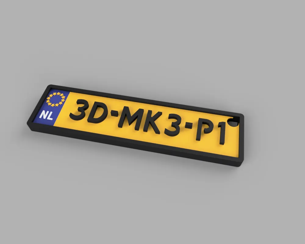 Dutch vehicle registration plate (editable) by Pataar - MakerWorld