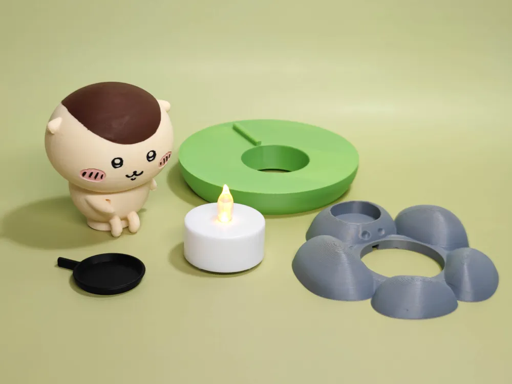 Kurimanjuu is cooking outdoors Chiikawa by 洞洞脑子研造社MakerWorld: Download ...