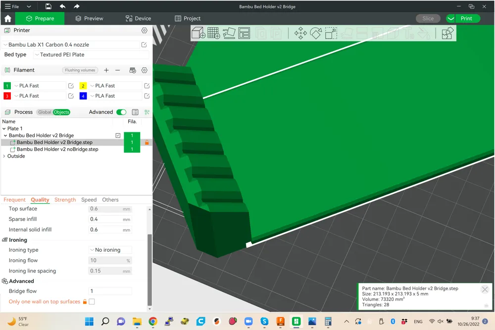 Bambu Build Plate Holder with 2-8 tapered slots, open infill, optional ...