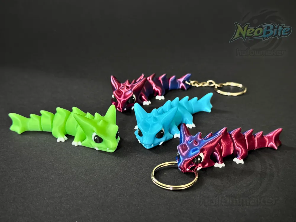Neobite - Mini Articulated Dragon (+Keychain) - Free 3D Print Model ...