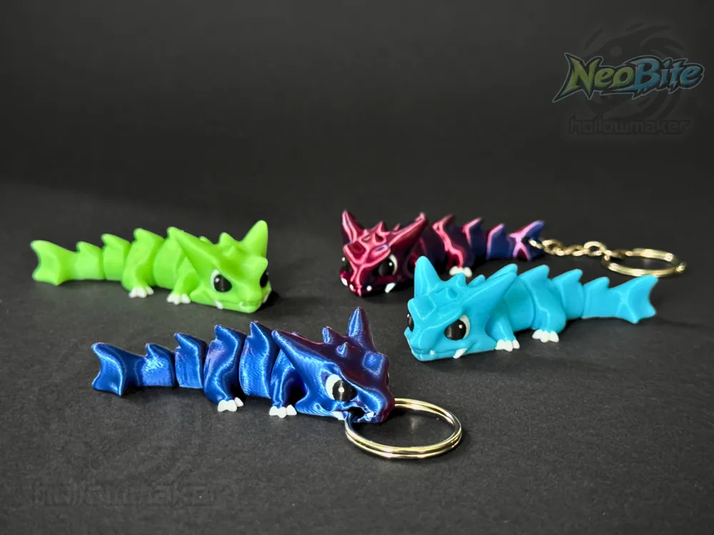 Neobite - Mini Articulated Dragon (+Keychain) - Free 3D Print Model ...