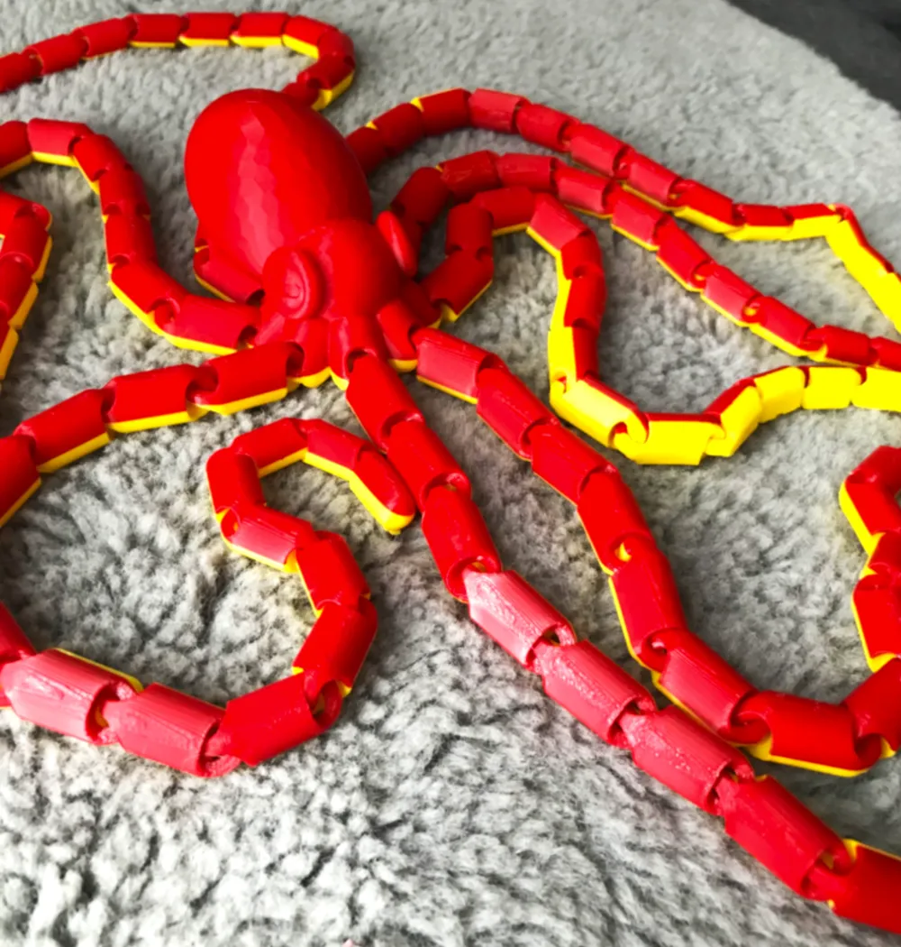 Articulating octopus long tentacles Remixed by Jacob Gladwin - MakerWorld