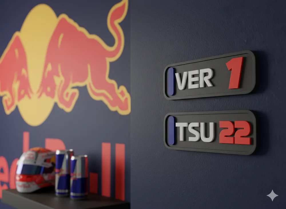 Red Bull Formula 1 Driver tags - Free 3D Print Model - MakerWorld