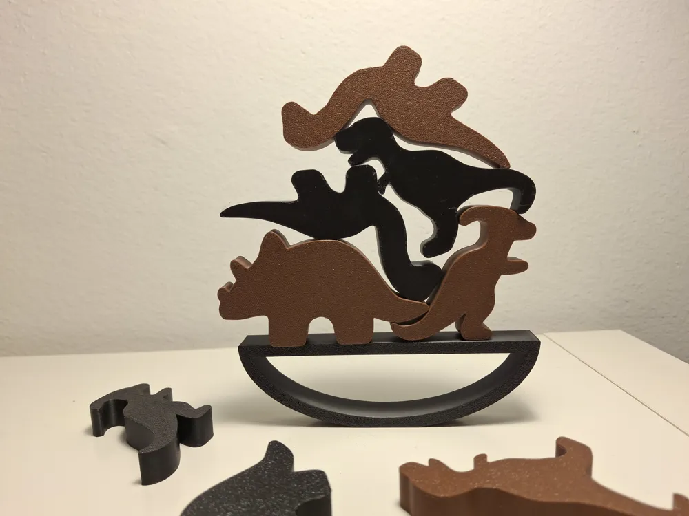 Dinosaur Stack - Balance & Skill Game - Free 3D Print Model - MakerWorld