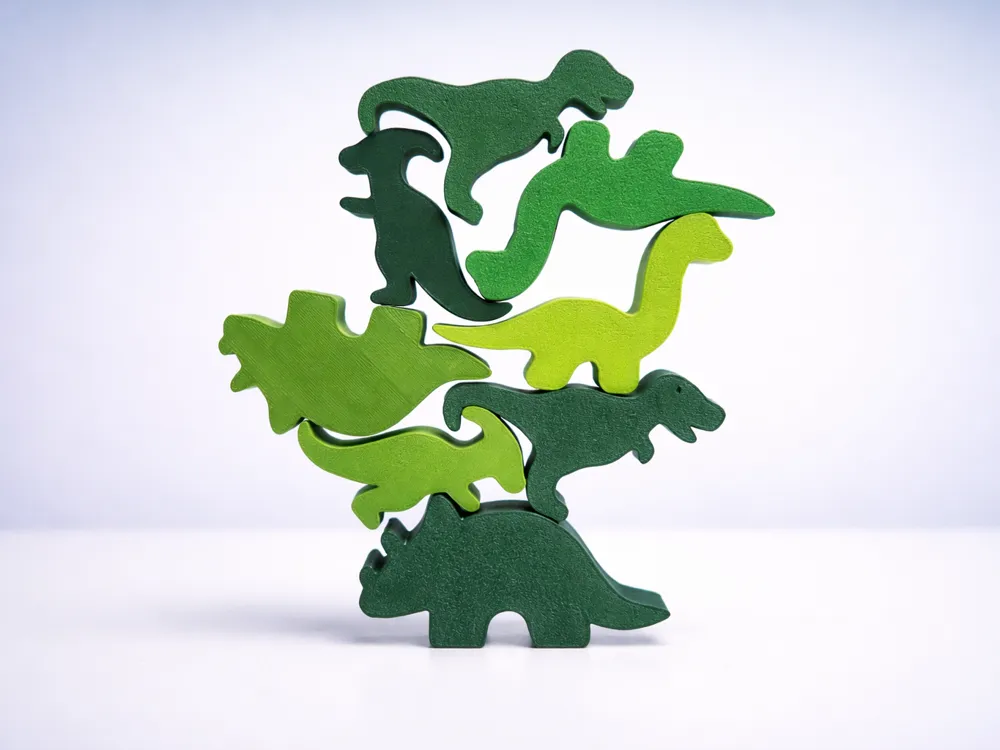 Dinosaur Stack - Balance & Skill Game - Free 3D Print Model - MakerWorld