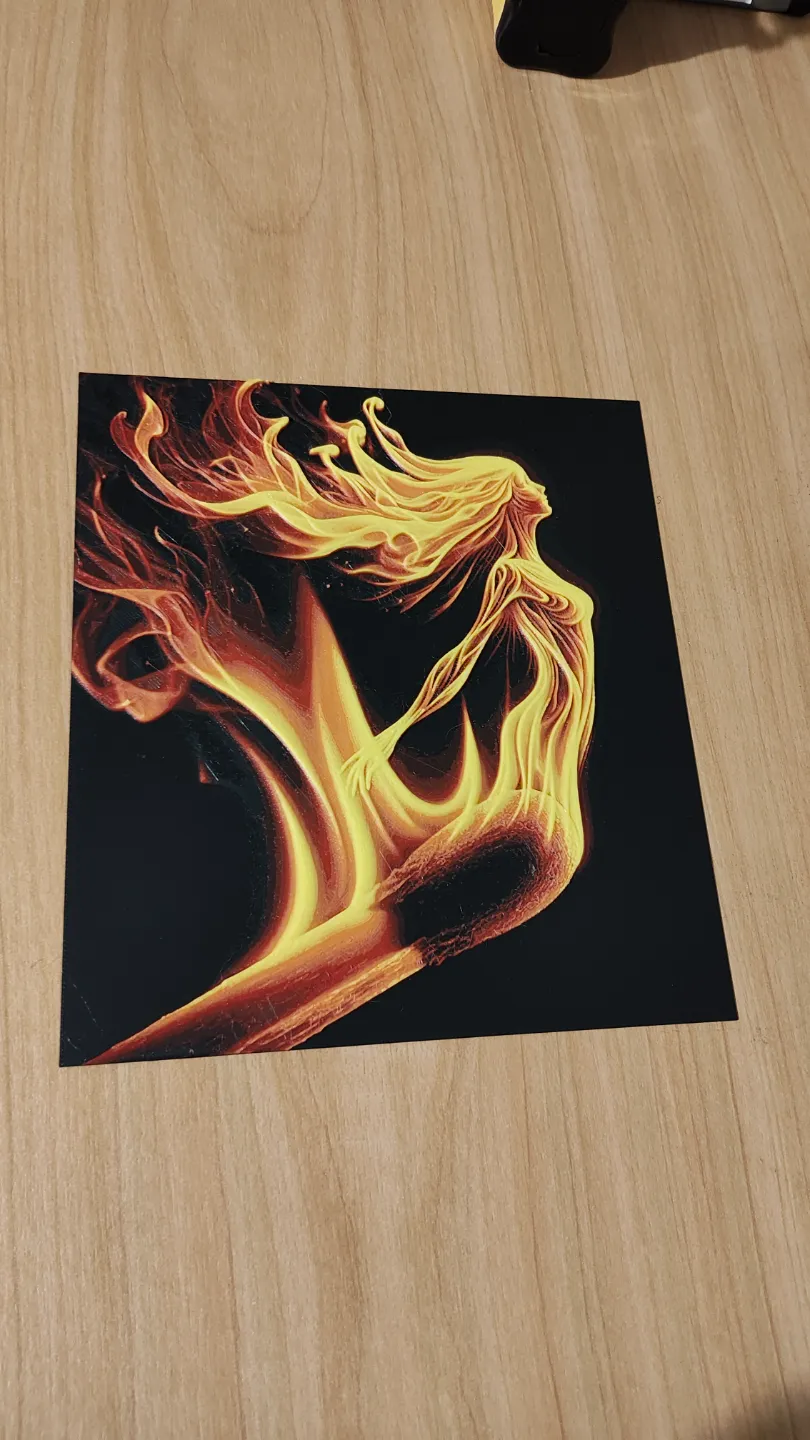 Lady Fire HueForge by enricoRE MakerWorld: Download Free 3D Models