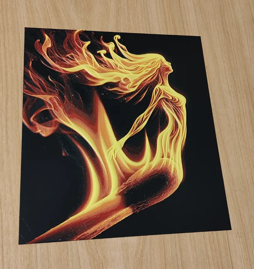 Lady Fire HueForge by enricoRE MakerWorld: Download Free 3D Models