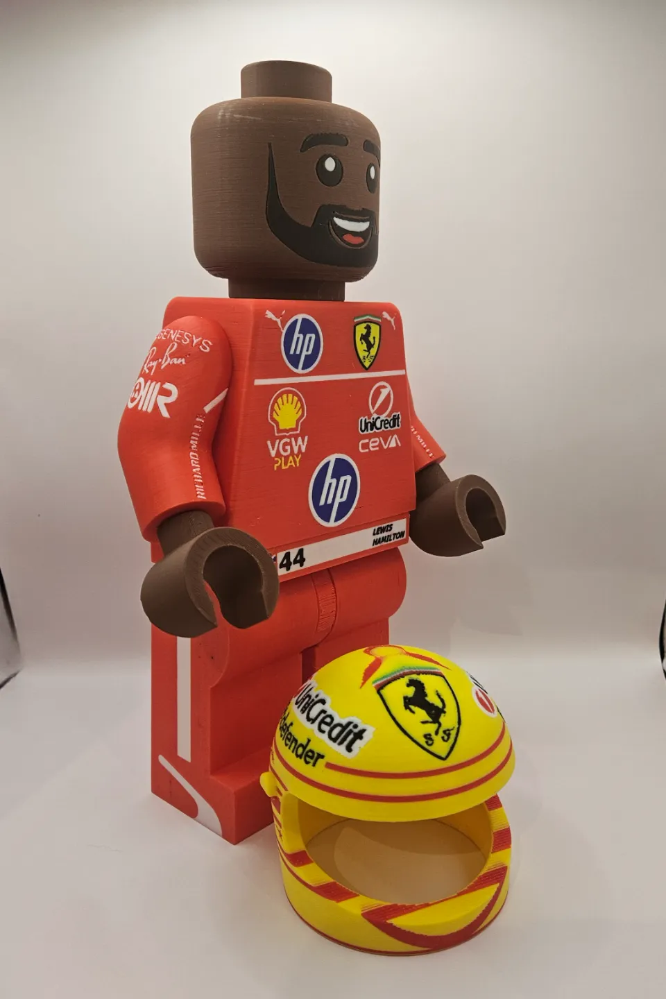 Lewis Hamilton Ferrari Brick Style by p666buc - MakerWorld