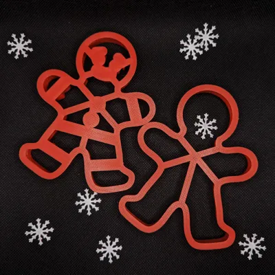 Gingerbread Man Cookie Cutter and Detail Stamp by Sykotik - MakerWorld