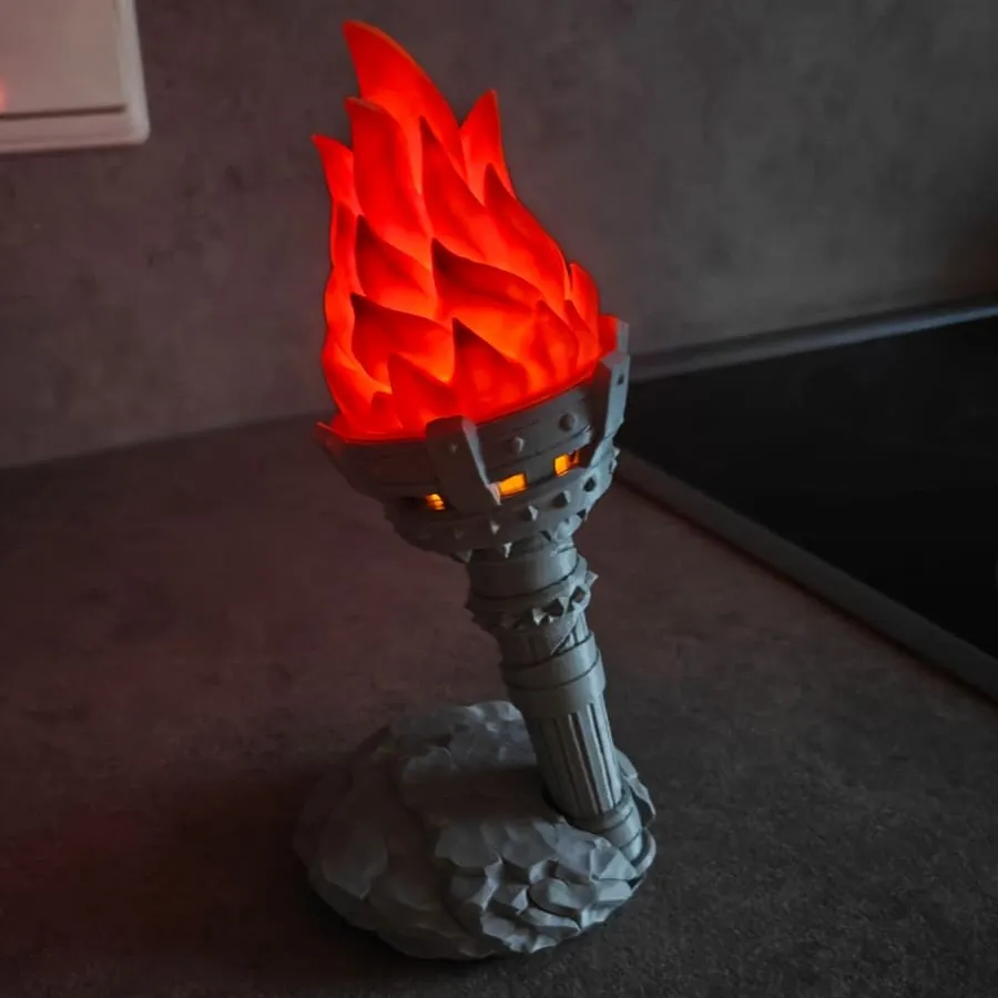 Medieval Torch freestanding - Free 3D Print Model - MakerWorld
