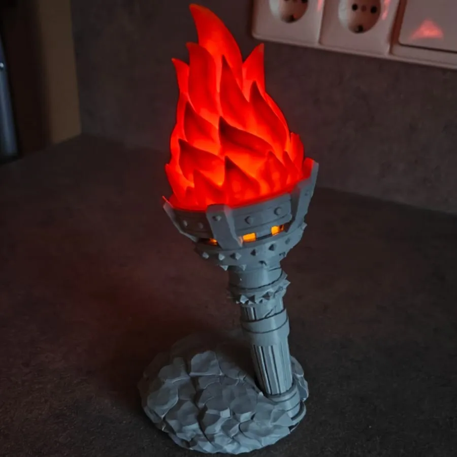 Medieval Torch freestanding - Free 3D Print Model - MakerWorld